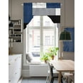 Blue Gray Swag Valance and Tier Curtains Set Abstract Color Block ...
