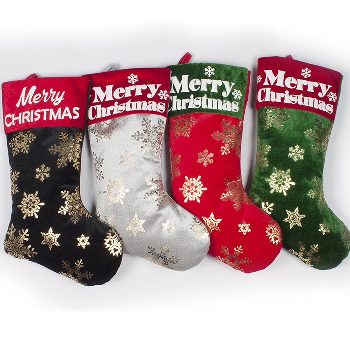 Christmas Stockings, 19 Inches Xmas Stockings wiht Glitter Silver ...