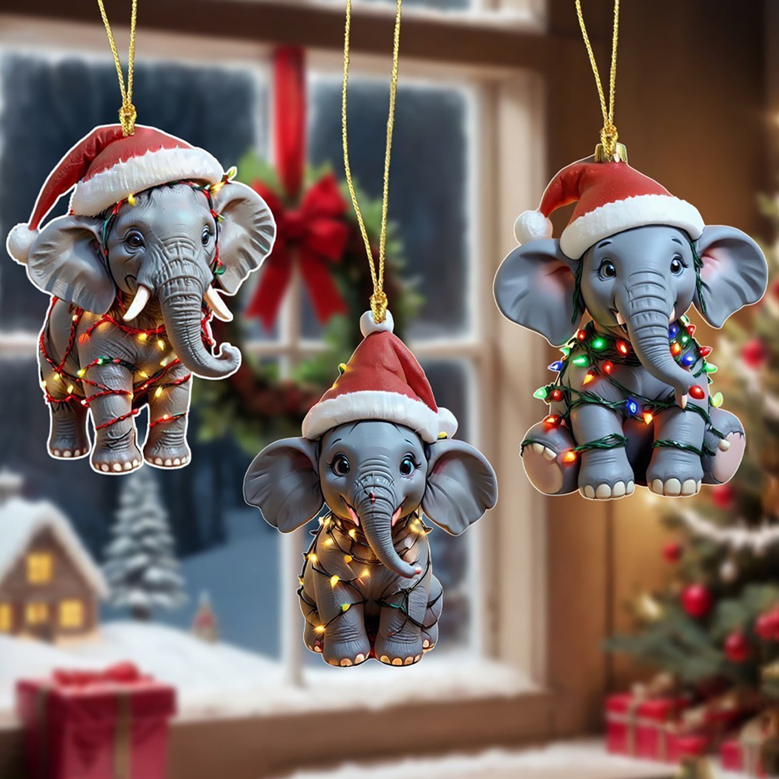 Click here for Enjoywould Elephant Christmas Ornament 2d Flat Acr... prices