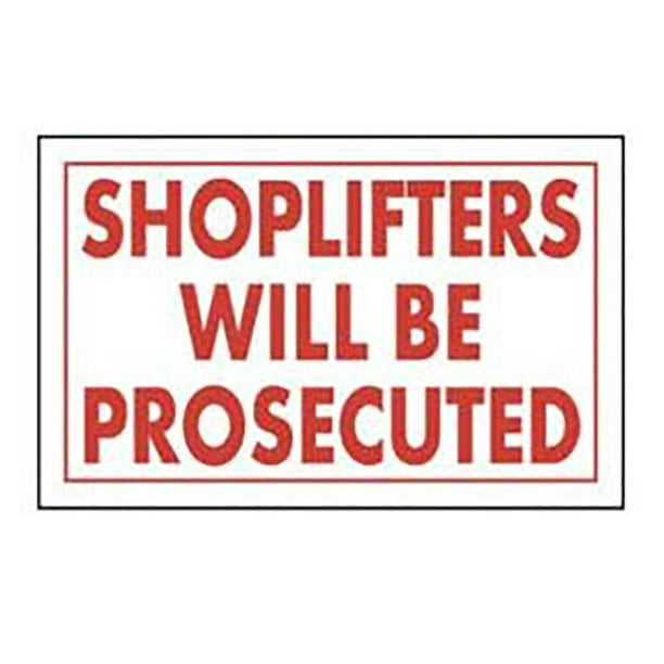 Shoplifters Will Be Prosecuted Policy Sign Card - Pack of 3 - Walmart ...