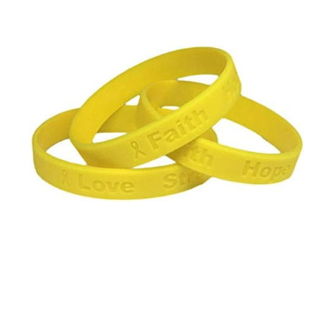 25 Yellow Silicone Awareness Bracelets - Medical Grade Silicone - Latex ...