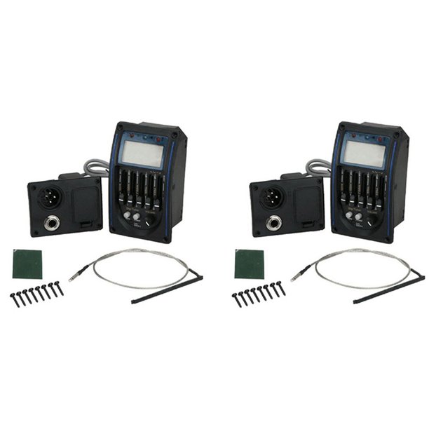 2X 5-Band Prener LC5 Acoustic Guitar Pickup Preamp EQ LCD Tuner Piezo ...