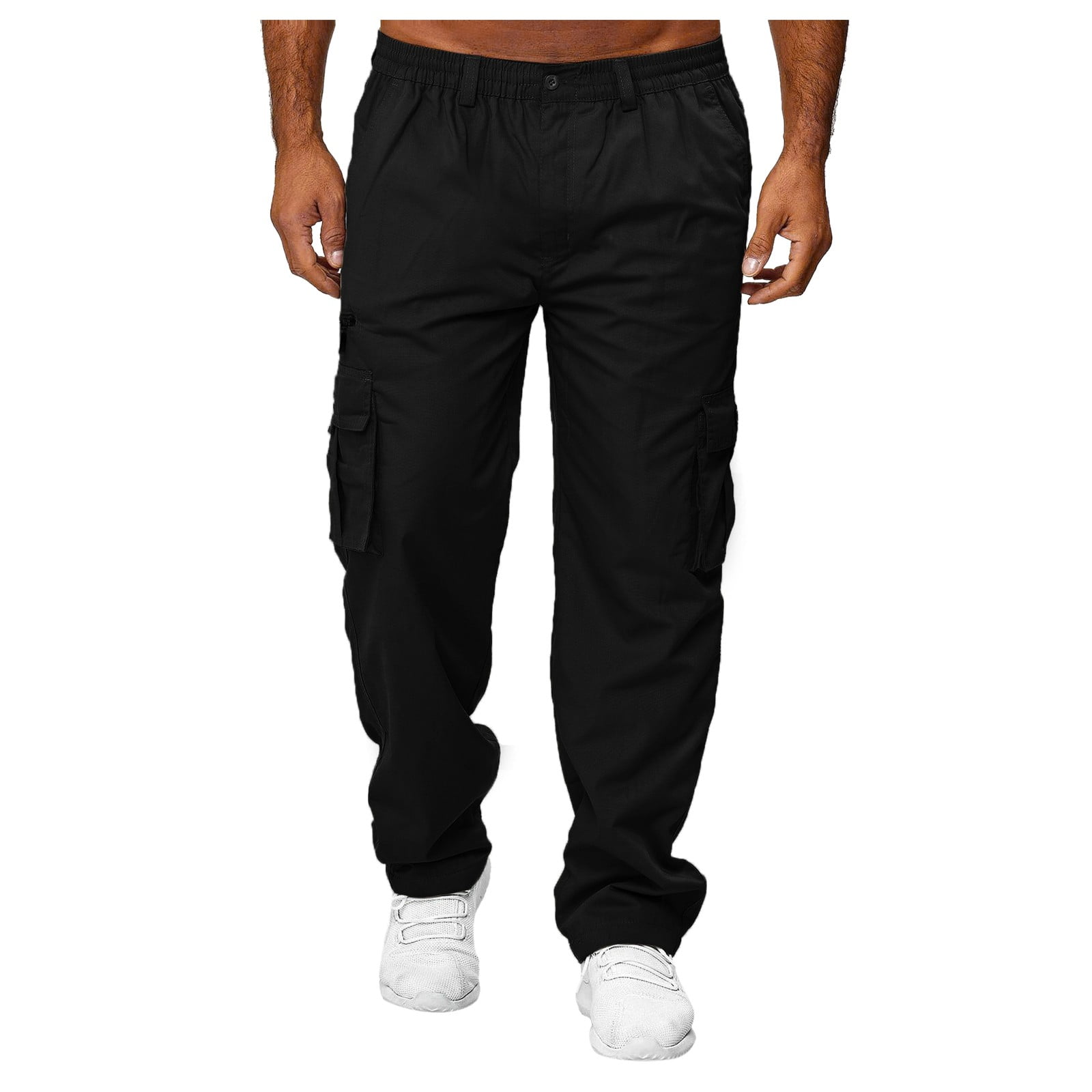 Overalls Men's Multi Pocket Size Open Pants Straight Leg Cargo Pants ...