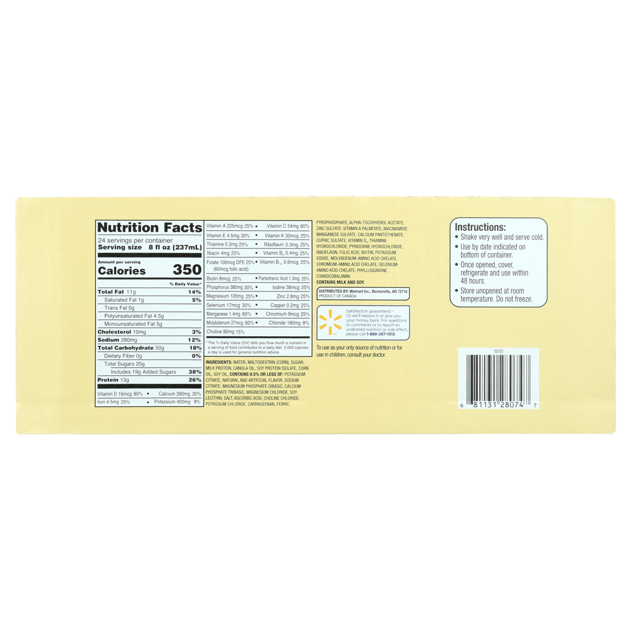 Buy Equate Nutritional Shakes Plus, Vanilla, 8 fl oz, 24 Count Online ...