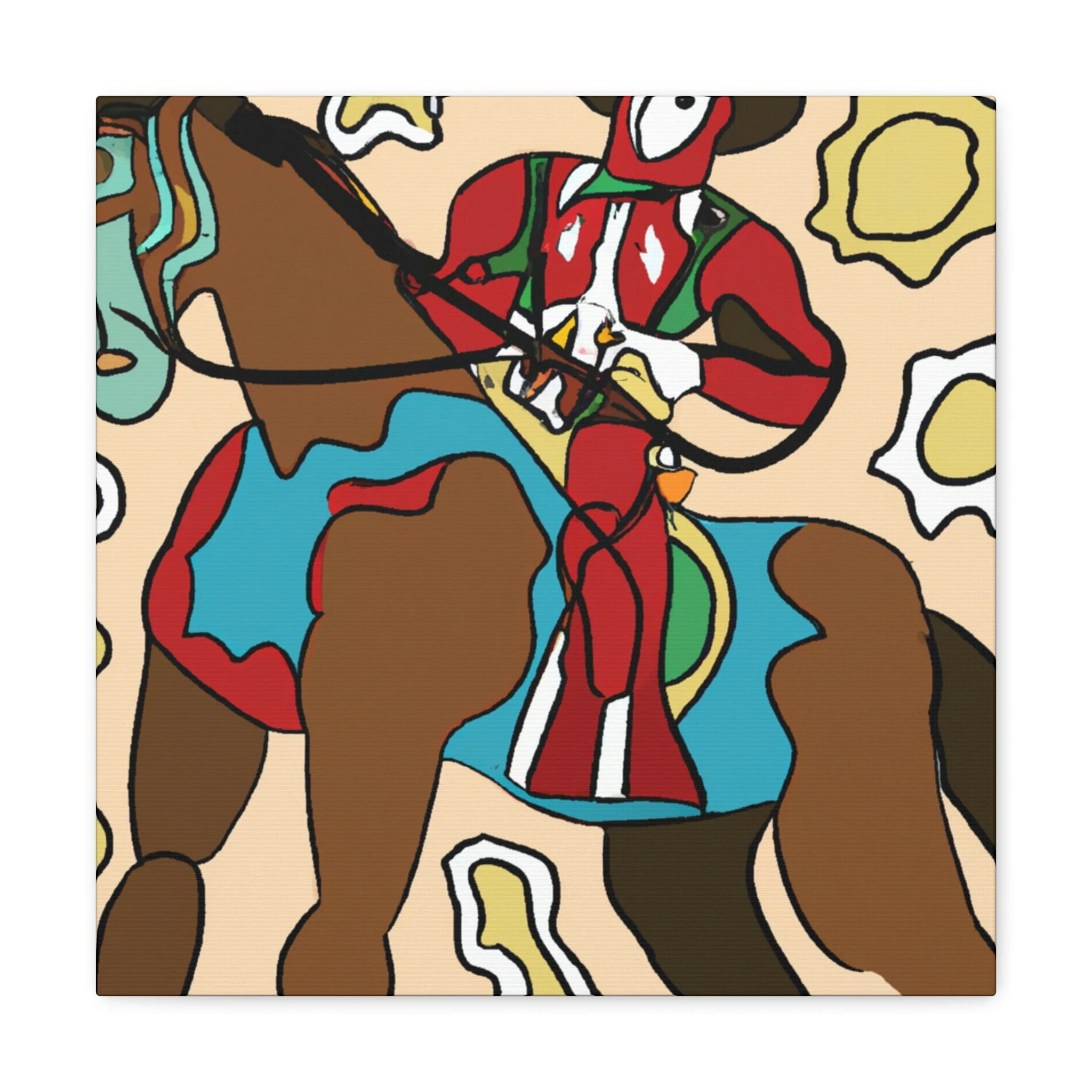 Rodeo Cowboy Riding - Canvas - Walmart.com