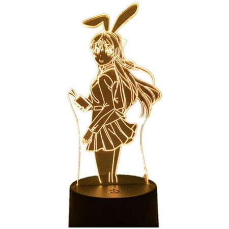 FYBTO USB Remote Touch Base 3D Anime Waifu Mai Sakurajima Led Night ...