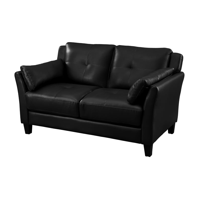 Furniture Of America Tonia Contemporary Faux Leather Tufted Loveseat In Black