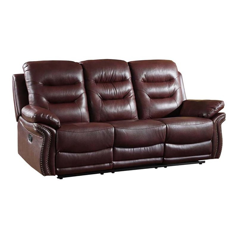 Titan Furnishings Modern Contemporary Leather Upholstered Sofa in ...