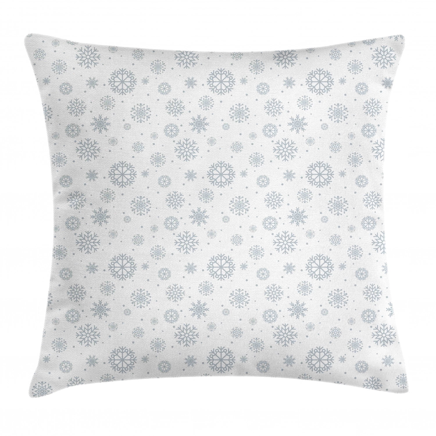 Winter Throw Pillow Cushion Cover, Pattern with Ornate Snowflake Motifs ...