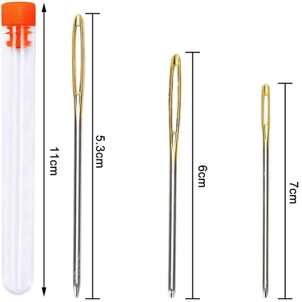 Large Eye Sewing Needles, Embroidery Needles, Stainless Steel, 18Pieces ...
