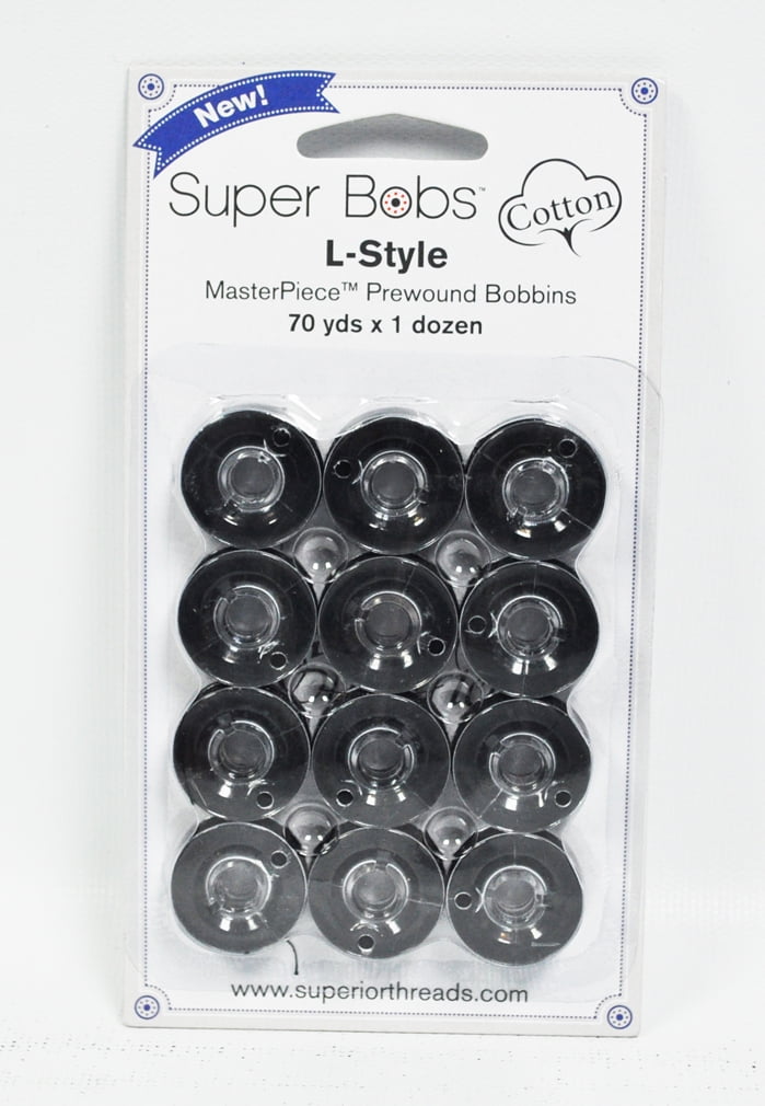 Visual Arts Dyeing & Batik Bobbin L Style Prewound SuperBobs Black 12 ...