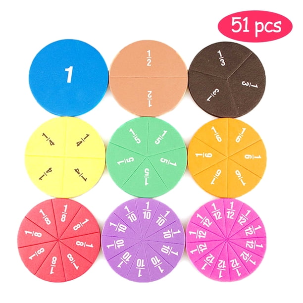 102 Pieces Children EVA Fraction Tile Mathematics that can Learn Aid ...