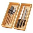 Bamboo Kitchen Drawer Organizer Boxes – Stackable Wood Silverware ...