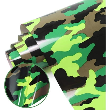 Xizioo Camo HTV Heat Transfer Vinyl, 10”x 12”TPU Camouflage Iron on ...