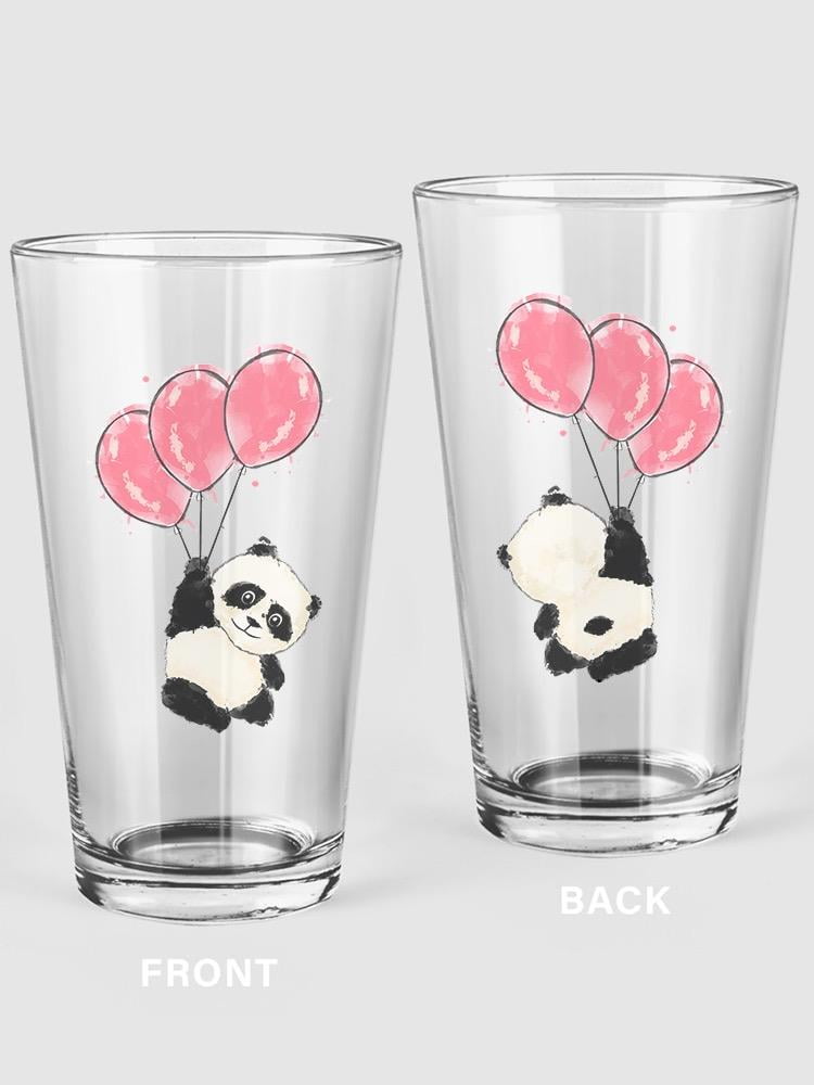 Panda Floating With Balloons Pint Glass -SPIdeals Designs, 16 oz ...