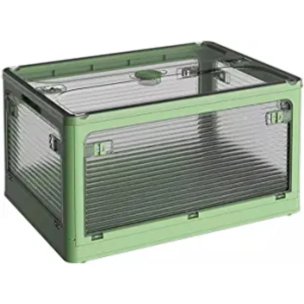 WYZworks 5 Door Foldable Stackable Plastic Storage Box Tote w ...