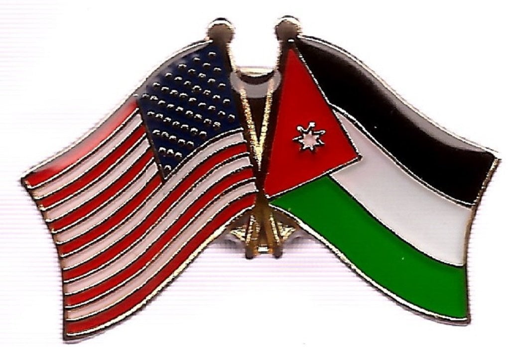 PACK of 3 Jordan & US Crossed Double Flag Lapel Pins, Jordanian ...