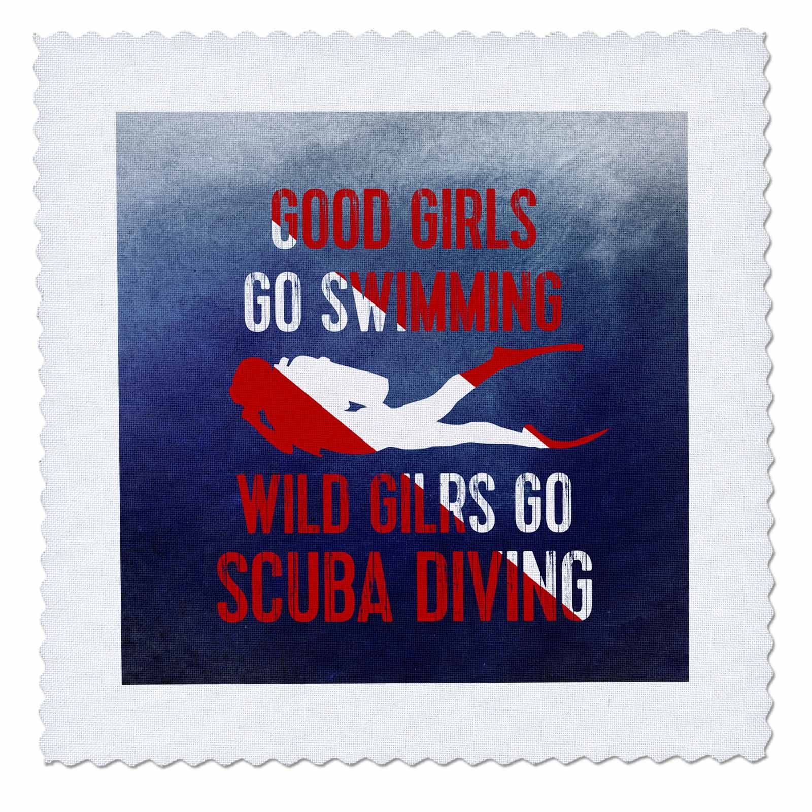 Word Art For Scuba Diving Girls In Red White Dive Flag Colors On Blue ...