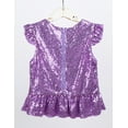 Miaeowve Kids Girls Sparkly Sequins Ruffle Sleeves Peplum Top Zipper ...