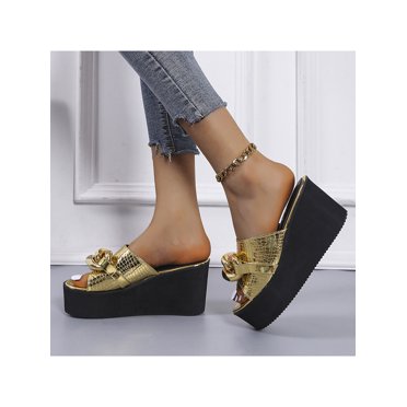 GENILU Wedge Sandals for Women's Shoes Wide Width Platform Summer Beach ...