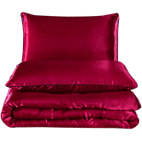 NTBED Elegant Queen Size Comforter Set- Satin Wave Quilted Luxury Red Bedding - Walmart.com