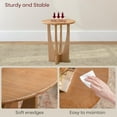 Wood Side Table, Modern Round End Table with Curved Leg, Mid-Century 24 ...