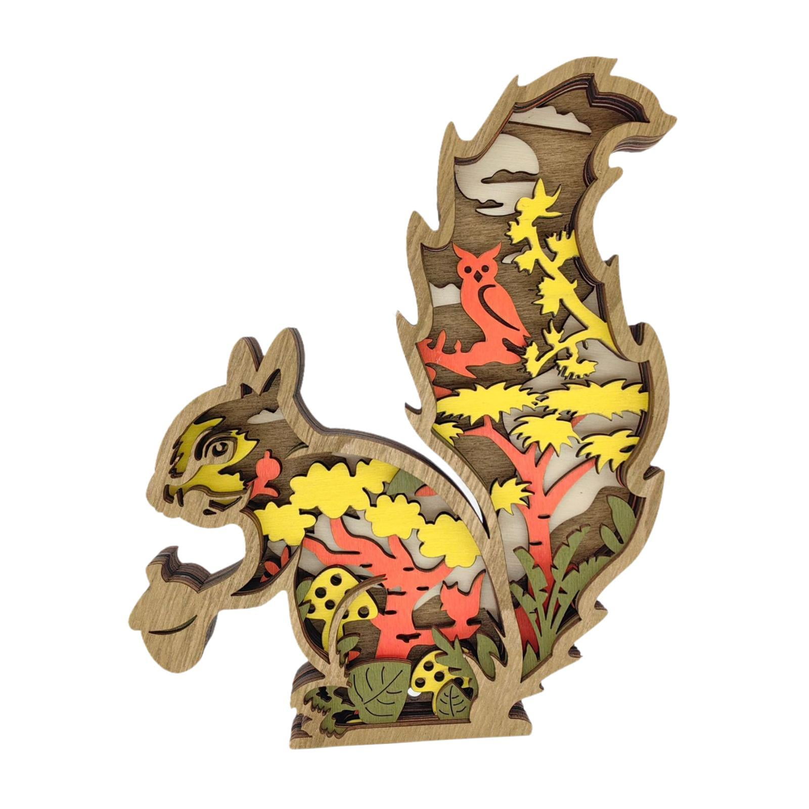 Click here for Abbracc 3d Wood Carving Squirrel Ornament Animal O... prices