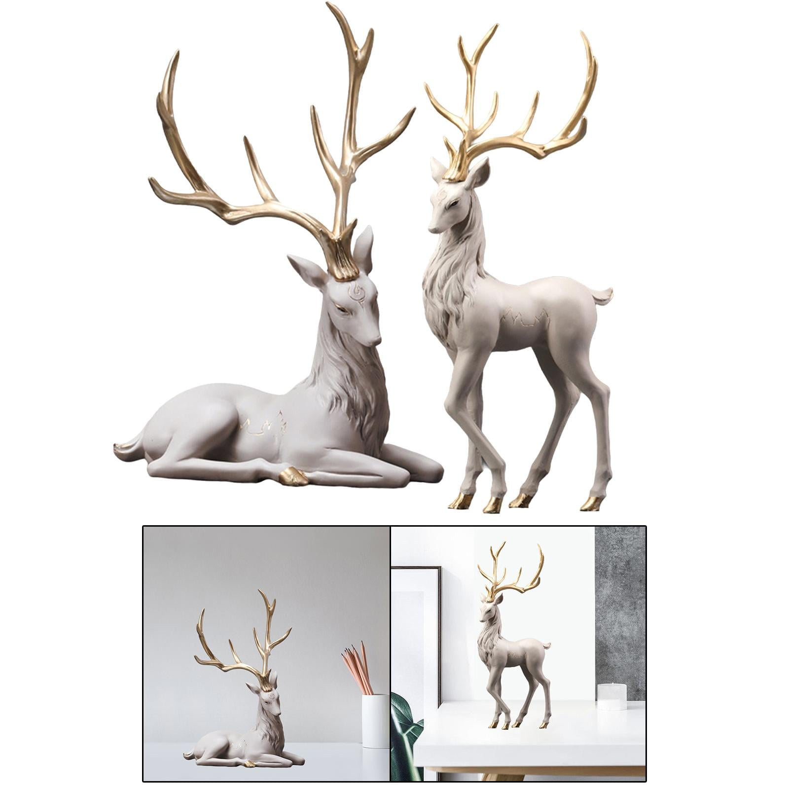 Click here for Runquan 2pcs Reindeer Figurine Deer Statue Animal... prices