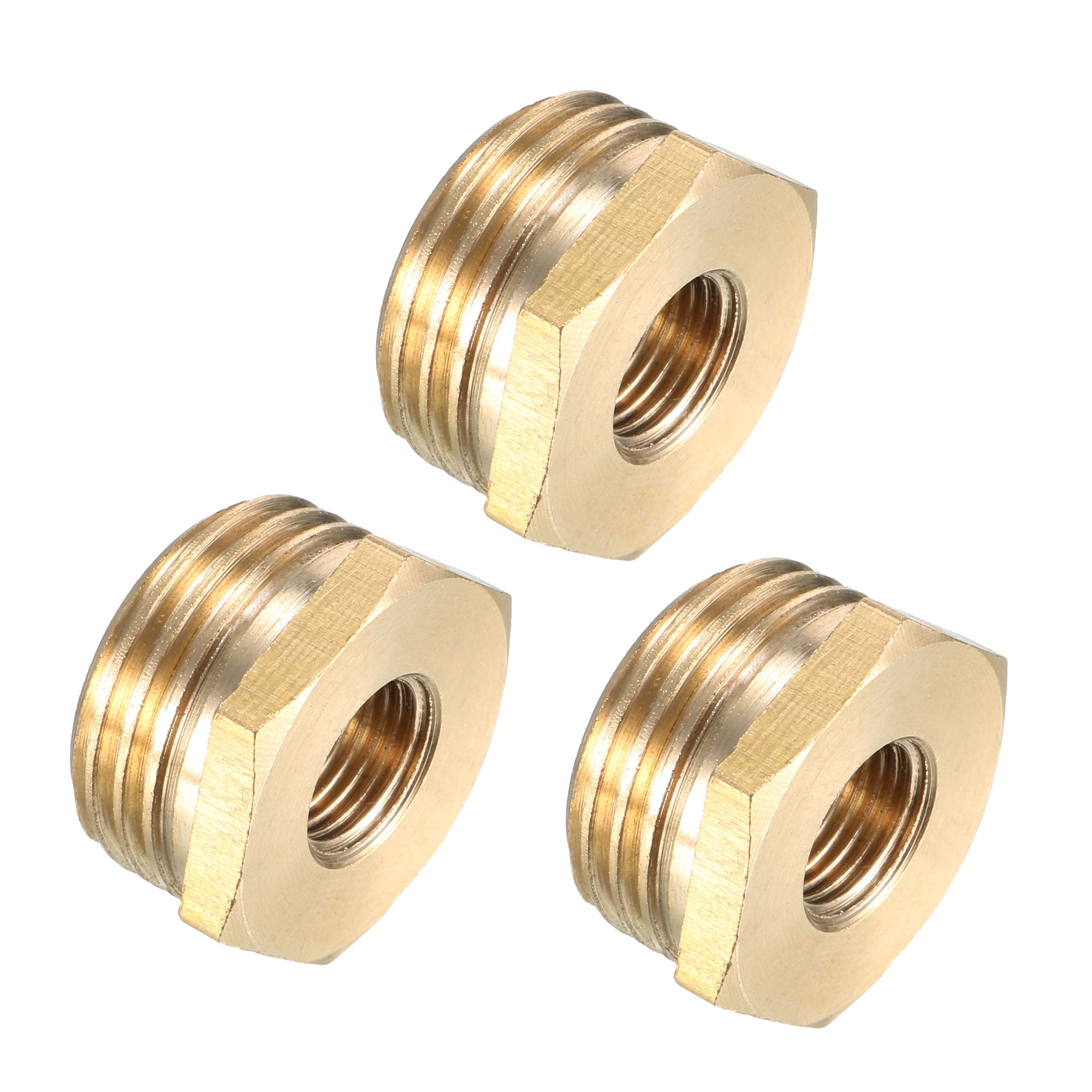 Brass Threaded Pipe Fitting 1/2PT Male x 1/8PT Female Hex Bushing 3pcs ...