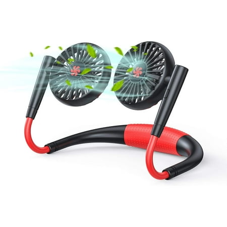 Portable Neck Fan, 360°+180° Adjustment Rechargeable Battery Operated ...
