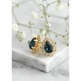 2.20CT Pear Cut Simulated London Blue Topaz Stud Earring's 14k Yellow ...