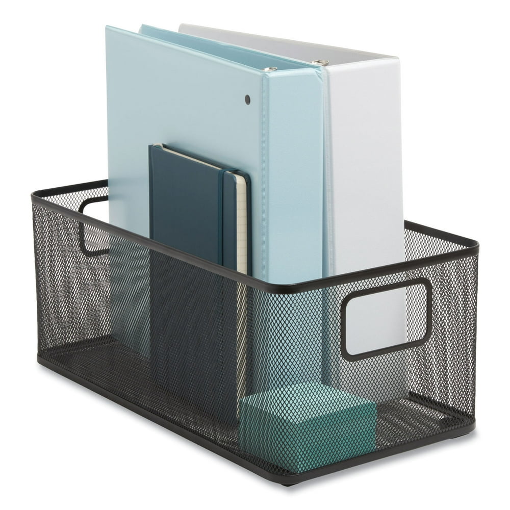 Wire Mesh Storage Box 8.58" x 15.75" x 6.69" Black TR57548CC - Walmart ...