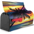 Sunset Beach Mailbox Covers, Coconut Tree Magnetic Post Box Cover Wraps ...