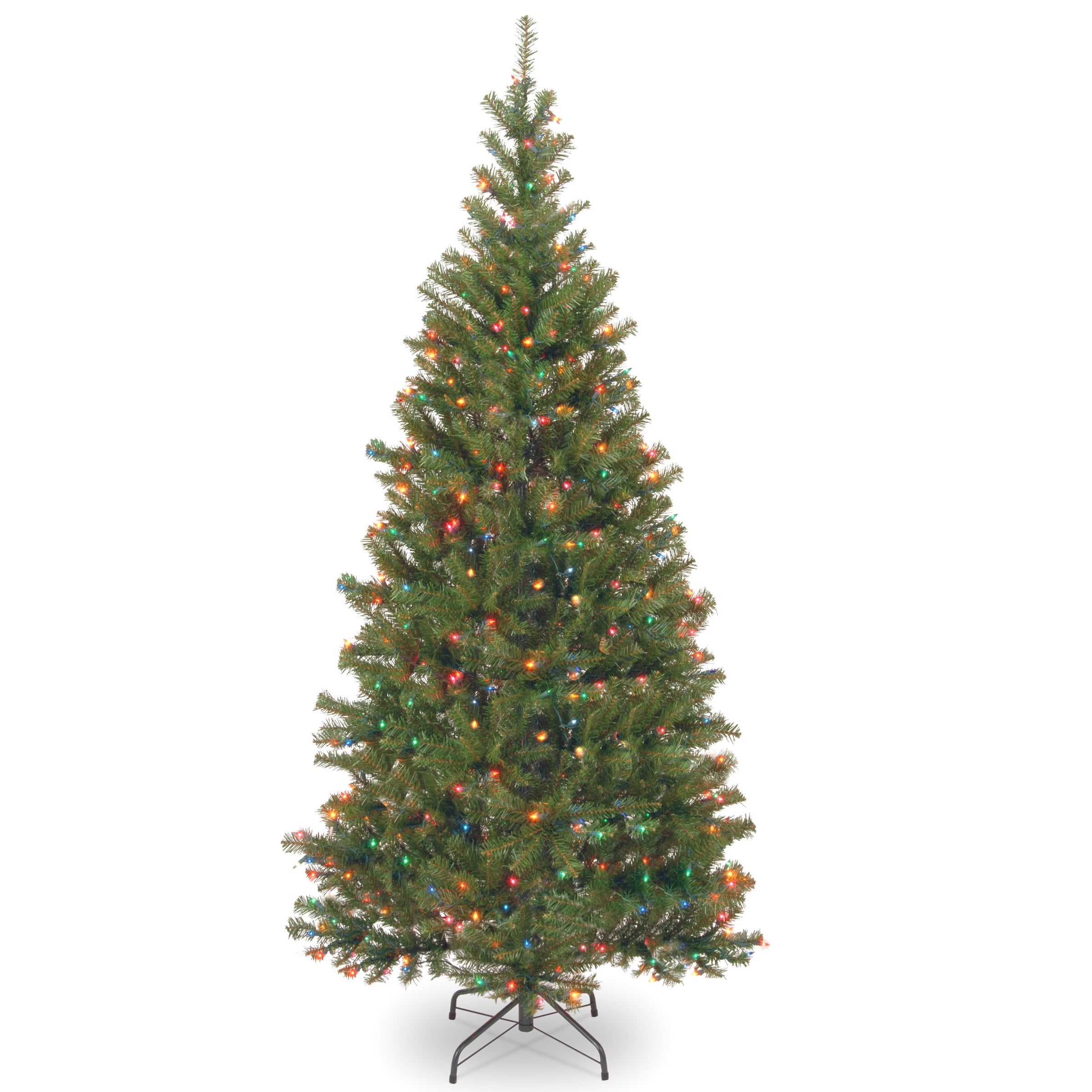 National Tree Company Pre-Lit Artificial Slim Christmas Tree, Green ...