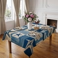 Abstract Blue Starfish Crab Table Cloth 60x84in, Waterproof Rectangle ...