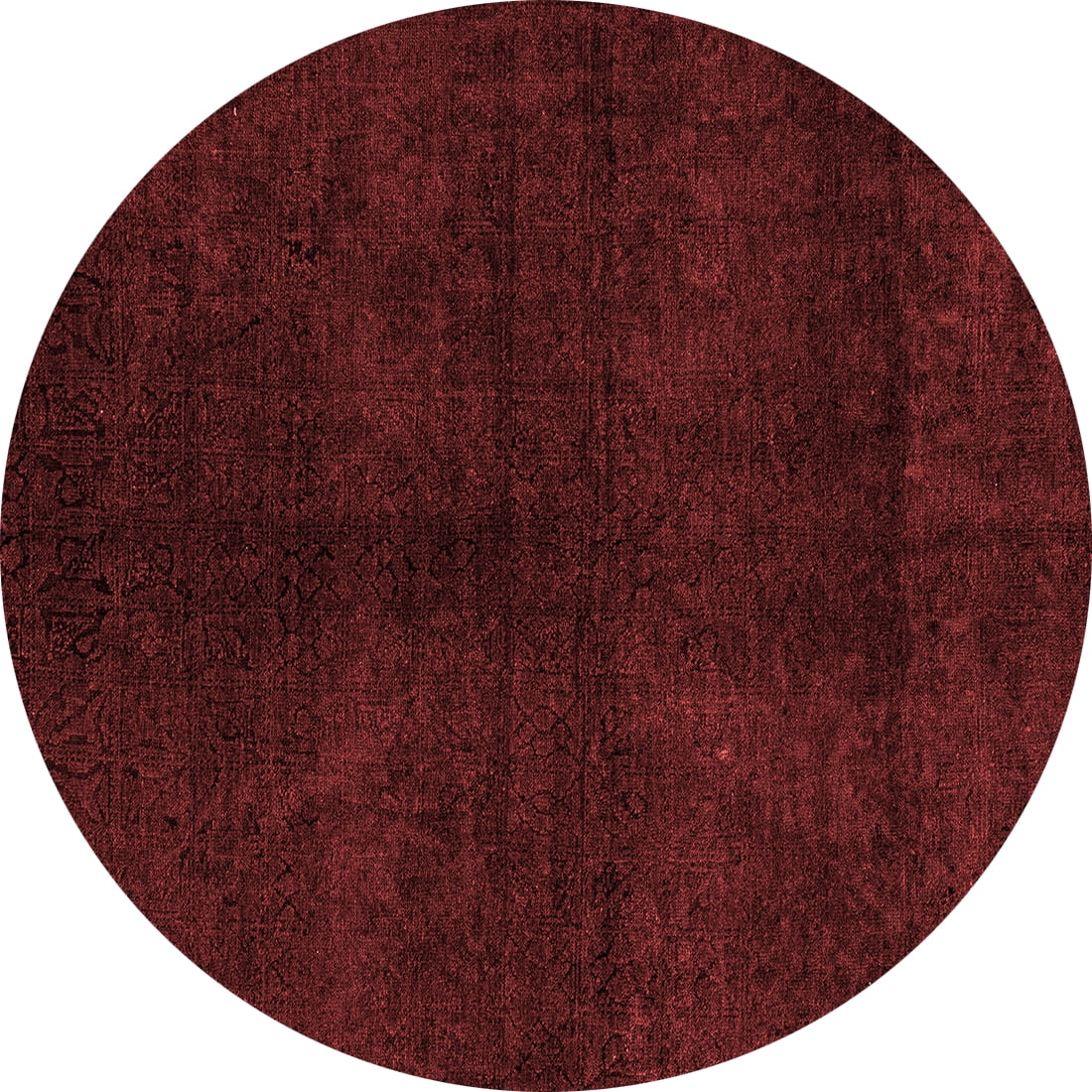 Ahgly Company Indoor Round Abstract Red Modern Area Rugs, 8' Round ...