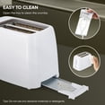 FOHERE White 2 Slice Wide Slot Toaster with 6 Settings, Removable Crumb ...