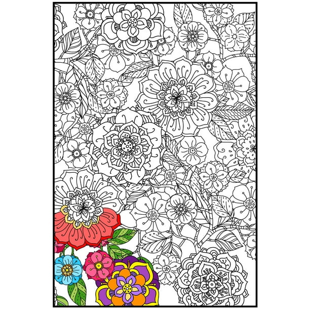 Joy Of Coloring Adult Coloring Poster 24"X36" 1/Pkg-Flower Garden ...