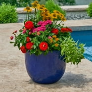 Better Homes & Gardens Terrence 19" Wide Round Resin Planter Cement ...