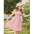 Arshiner Girls Summer Floral Ruffle Sundress Cold Shoulder Casual ...