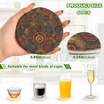 6 Pcs Woven Drink Coasters Set with Metal Stand, Intricate Diagram 4 ...