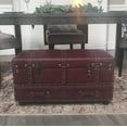River of Goods Braxton Faux Leather Storage Trunk - Walmart.com