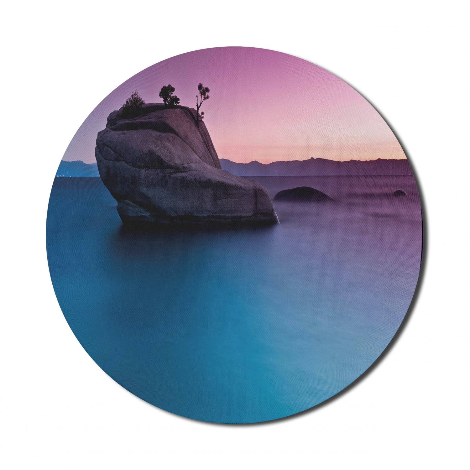 Nature Mouse Pad for Computers, Bonsai Rock in Lake Tahoe Tropical ...