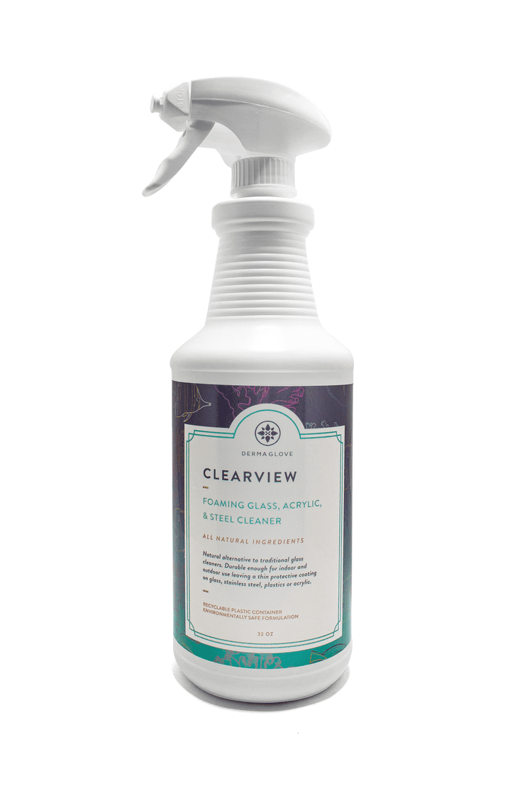 CLEAR VIEW FOAMING GLASS, ACRYLIC, & STEEL CLEANER by DERMAGLOVE All ...
