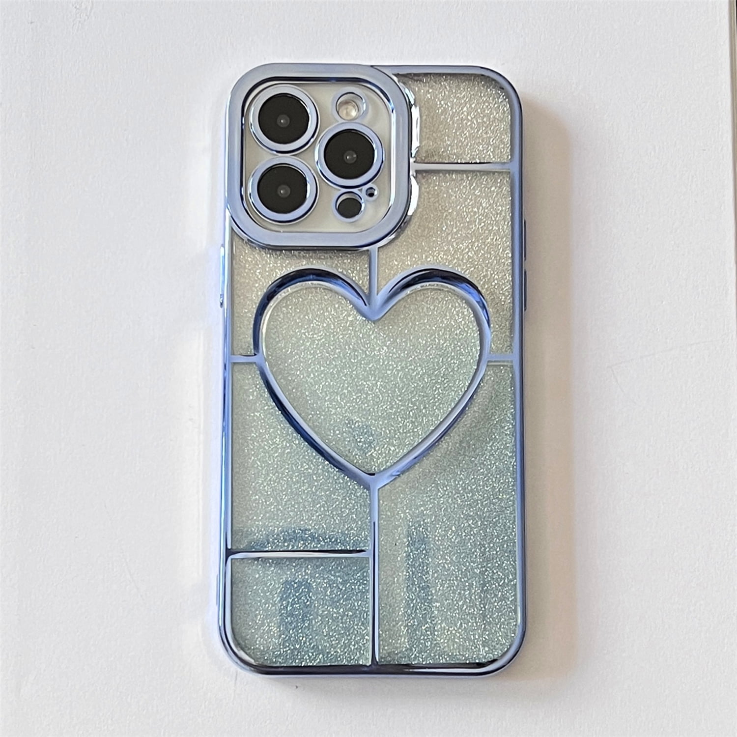 Feishell Electroplated Case for iPhone 13 Pro Max, Rugged PC Cute Love ...