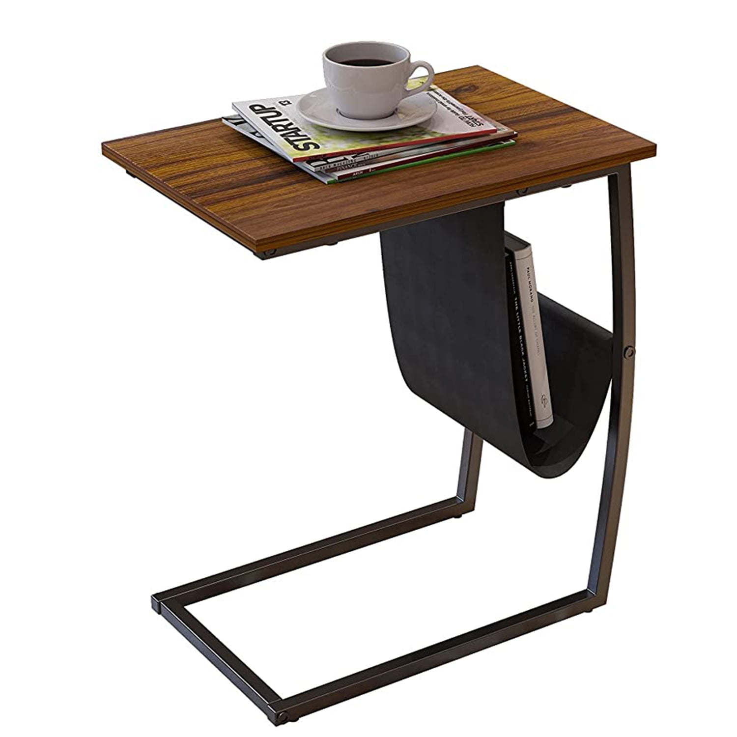 Snack Side Table Wood Coffee Table Bedside Table C Shaped End Table ...