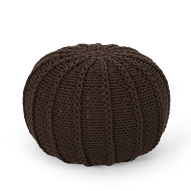 Noble House Round Texture Fabric Pouf, Off-White - Walmart.com