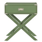 Chelsea Lane X-Base 1-Drawer Nightstand Side Table, Meadow Green ...