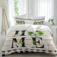 4 Piece Duvet Cover Set Queen, Home Text Vintage Wood Board Soft ...