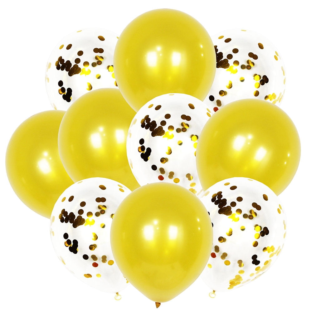 20 Pack 12 Inch Gold Balloons Sequins Confetti Balloon Wedding Arch ...